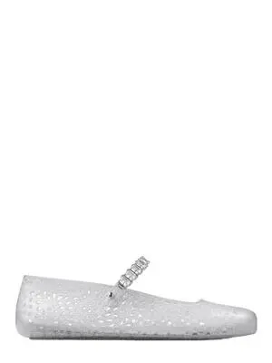 JIMMY CHOO Jelly Ballet Flats With Rhinestone Embellishment - Silver