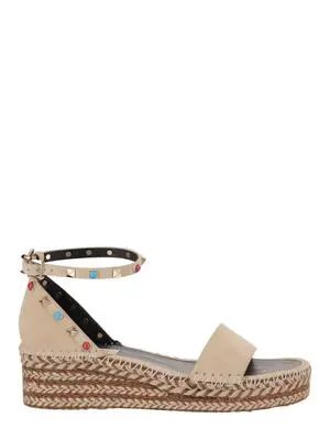 Valentino Garavani Studded Espadrille Sandals - Nude