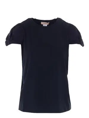 TWINSET Pleated Sleeve T-shirt - Black