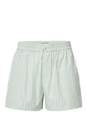 RAG  BONE Rag & Bone Marvin Striped Cotton Shorts - Green Stripe