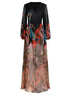 Etro Long-sleeved Printed Dress - Multicolor
