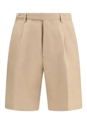 Brunello Cucinelli Pleated Bermuda Shorts - Nude