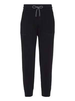 Brunello Cucinelli Knitted Track Pants - Black