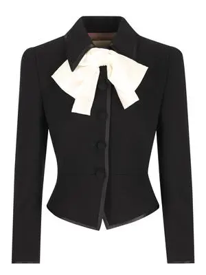 Valentino Garavani Bow Detail Button-up Jacket - Black