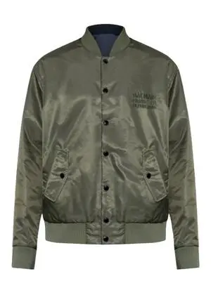 Balmain Reversible Logo Bomber Jacket - Green