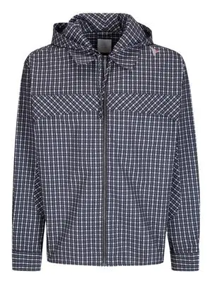 ROA Checked Hooded Zip-up Jacket - Black