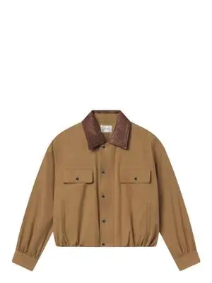 FRAME Frame Leather Collar Bubble Jacket