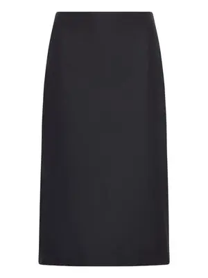 JIL SANDER High Waist Technical Faille Straight Fit Skirt - Black