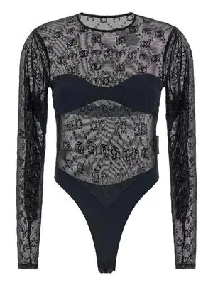 MARINE SERRE Marine Serre Moonogram Long Sleeve Bodysuit