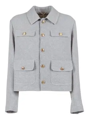 CIRCOLO 1901 Pointed Collar Jacket - Gray