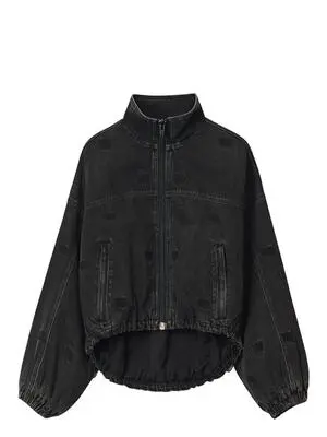 Alexander Wang Denim Jacket With Logo Detail - Black