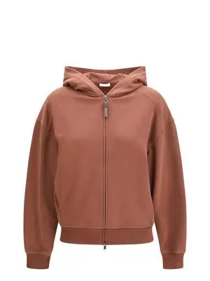 Brunello Cucinelli French Terry Zip Hoodie - Brown