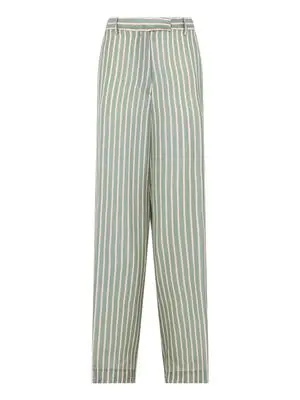 Dries Van Noten High-waist Striped Trousers - Green