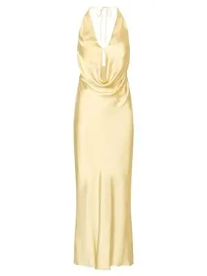 ROTATE BY BIRGER CHRISTENSEN ROTATE Draped Halterneck Maxi Dress Nude