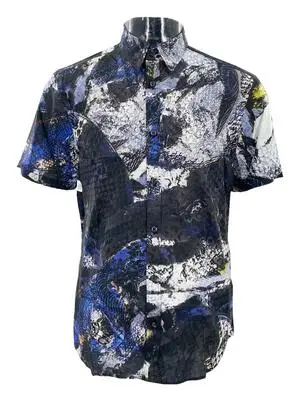 Just Cavalli Single-breasted Short-sleeved Shirt - Black