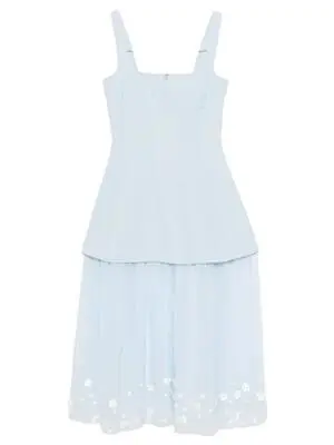 Stine Goya Sleeveless Square Neck Dress With Floral Appliqu - Blue