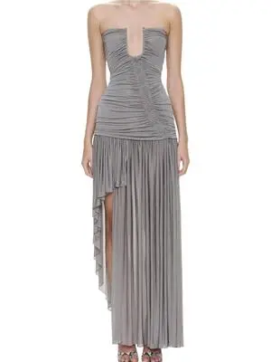 Christopher Esber Arced Orion Strapless Gown - Gray