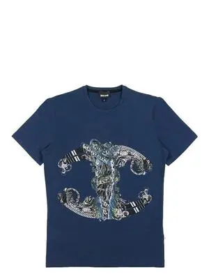 Just Cavalli Item O-neck Short-sleeved T-shirt - Blue