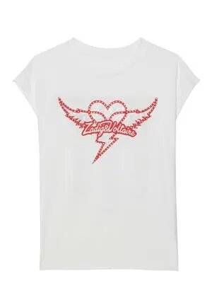 Zadig&Voltaire Heart Wings" Logo Detail Crewneck T-shirt - Judo