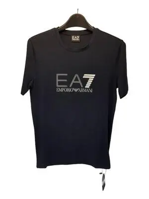 EA7 Logo Round-neck T-shirt - Black