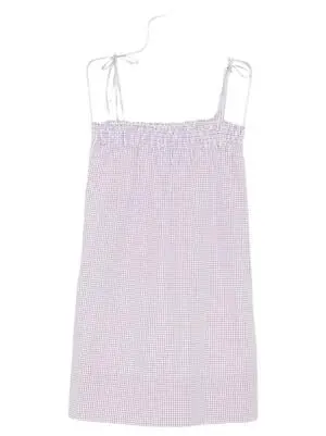 A.p.c. Gingham Check Tie-strap Mini Dress - White