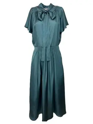 N.21 Short Sleeve Tie Detailed Dress - Blue