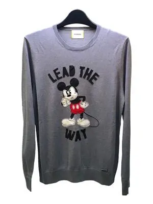 Iceberg Mickey Mouse Graphic Crewneck Sweater - Gray