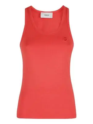 Coperni Logo Embroidered Tank Top - Red