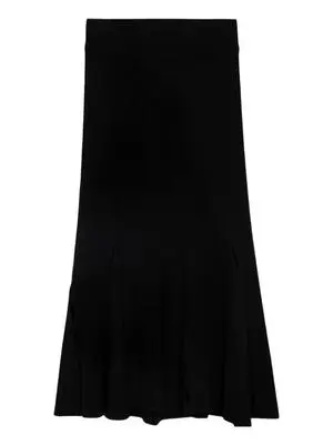 Zadig&Voltaire Ginza Knit Midi Skirt With Openwork Details - Black
