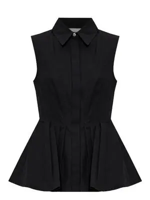 Sportmax Certosa Sleeveless Pleated Shirt - Black