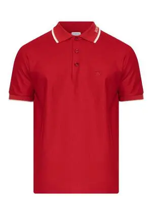 Burberry Burberry EKD Embroidered Short Sleeved Polo Shirt Red