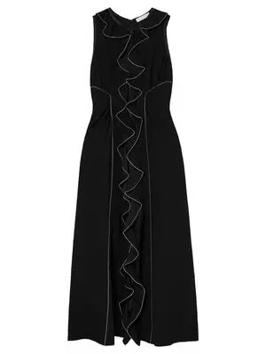 Ulla Johnson Sleeveless Ruffled Midi Dress - Black