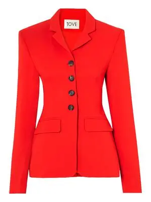 Tove Merl Buttoned Flap-pocket Blazer - Red