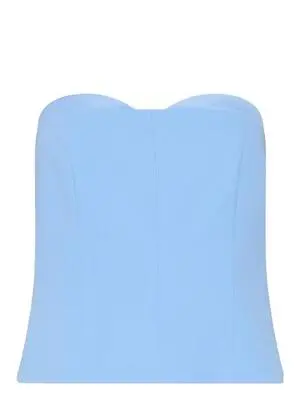 Marella Envers Satin Corset Top - Light Blue