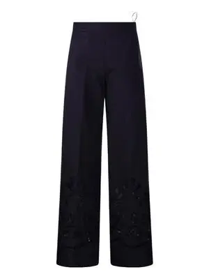 FORTE_FORTE Embroidered Wide-leg Pants - Notte
