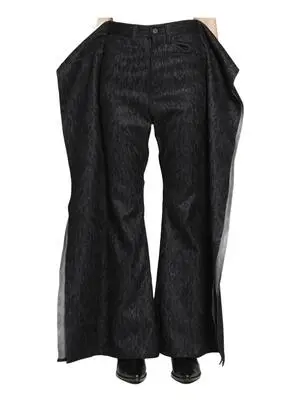 Junya Watanabe Floral Jacquard Wide Leg Trousers - Black