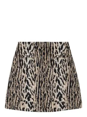 Rixo Print Mini Skirt - Leopard