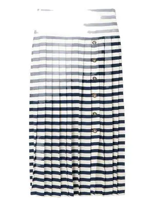 Rixo Una Pleated Striped Midi Skirt - Multi