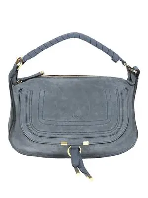 Chloé Chloé Marcie Small Suede Shoulder Bag Gray