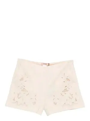 TWINSET Floral Lace Shorts - White