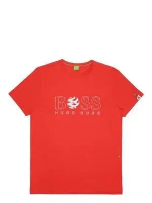Hugo Boss T-shirt With Round Neck And Short Sleeves - Red