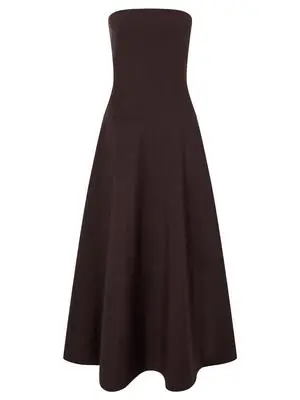 ST. AGNI Strapless Cotton-blend Midi Dress With Open Back - Black