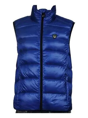 EA7 Sleeveless Down Vest With Logo Detail - Blue