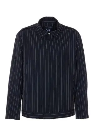 Y3 Long-sleeved Striped Zip-up Blouson Jacket - Black