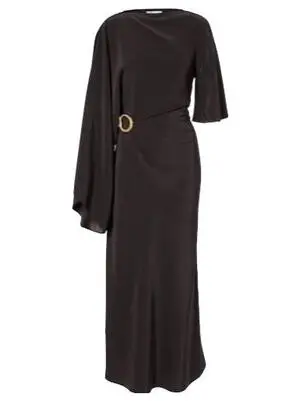 JOSEPH Satin Twill Midi Dress - Black