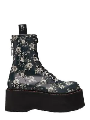 R13 Double Stack Print Ankle Boots - Black