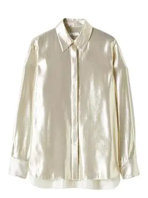 JOSEPH Metallic Long Sleeve Shirt - Gilded