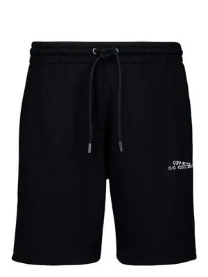 Off-White Logo Printed Drawstring Shorts - Black