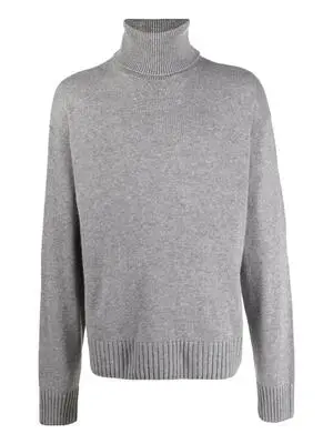 Off-White Fine Knit Turtleneck Jumper - Gray