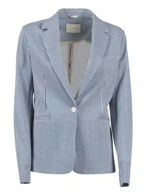 CIRCOLO 1901 Slim-fit Striped Blazer - Blue